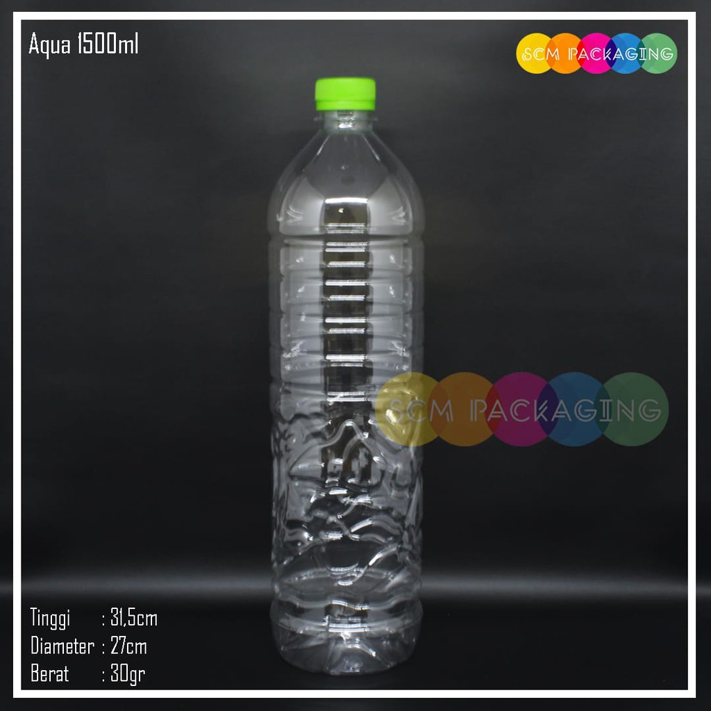 Jual botol plastik 1,5 liter pet aqua kemasan minuman kopi susu madu ...