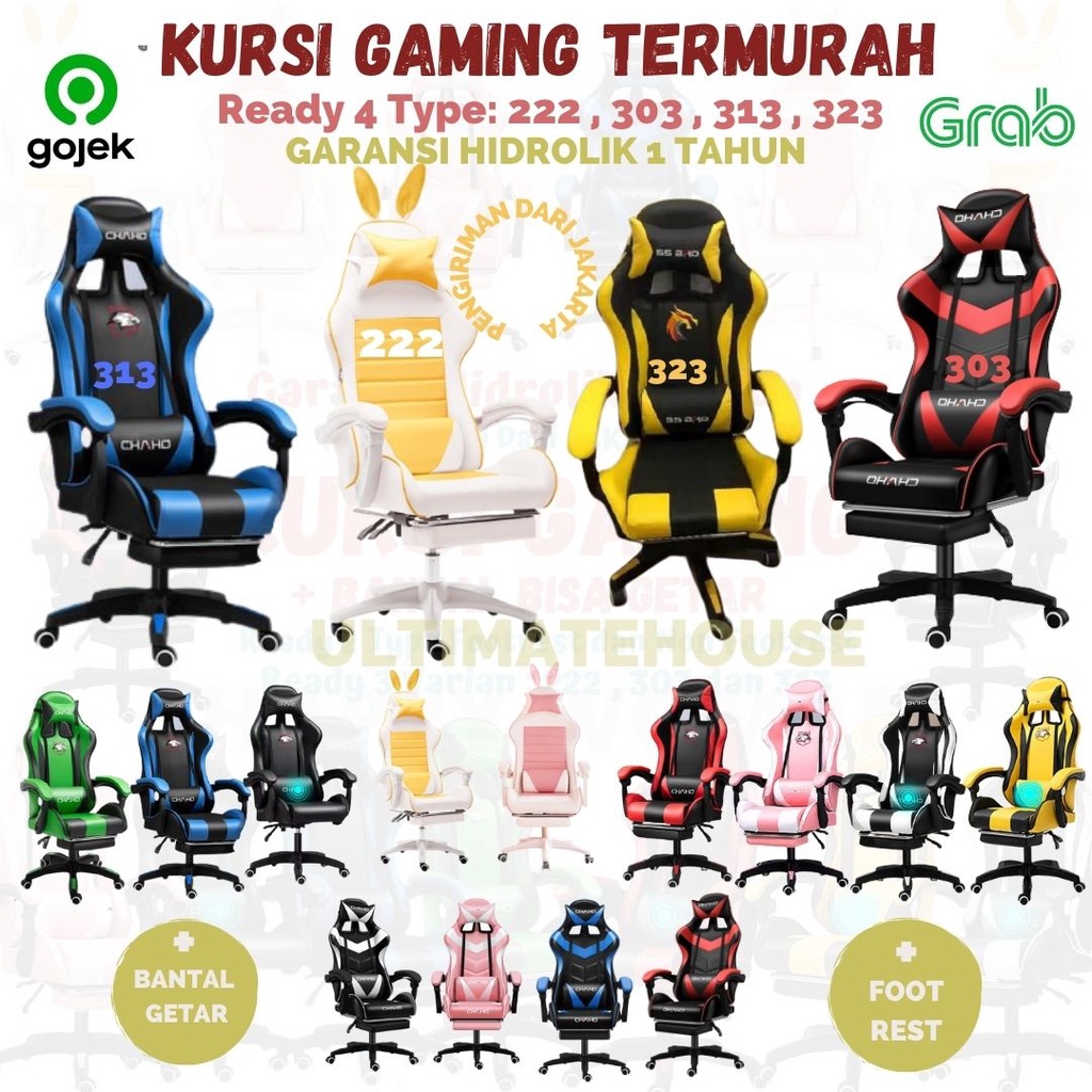 Jual Bangku Gaming Kursi Gaming Chaho Chair Kursi Kerja Hidrolik ...