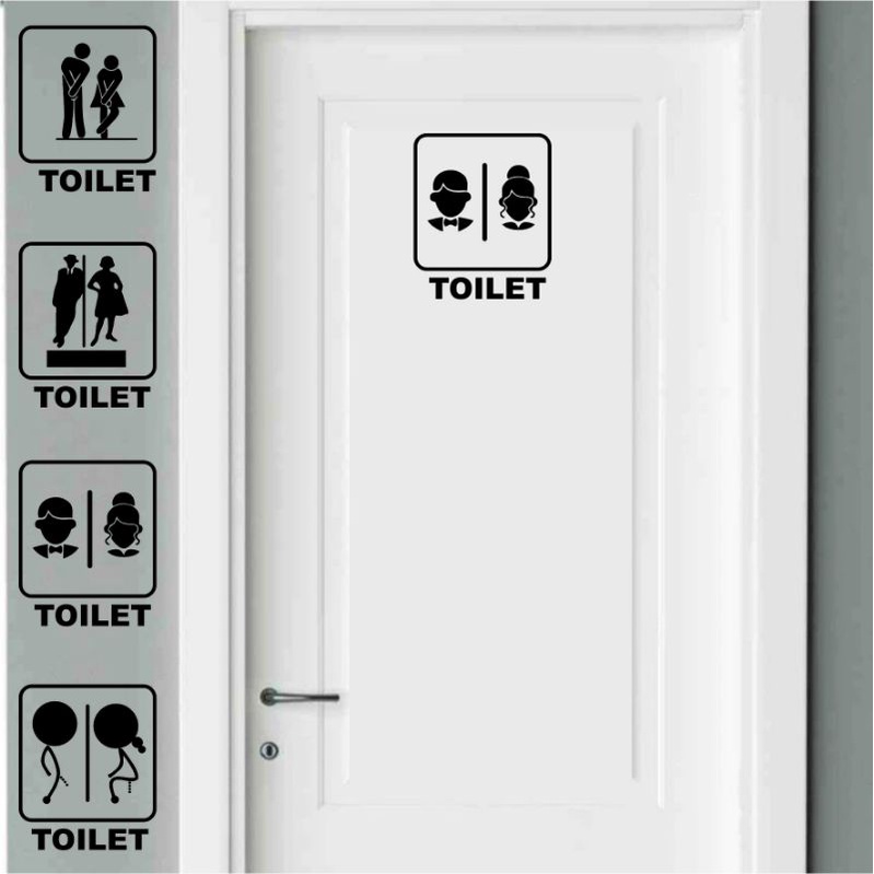 Jual Stiker Toilet Stiker Bathroom Stiker Cuttig Pintu Tembok Kamar ...