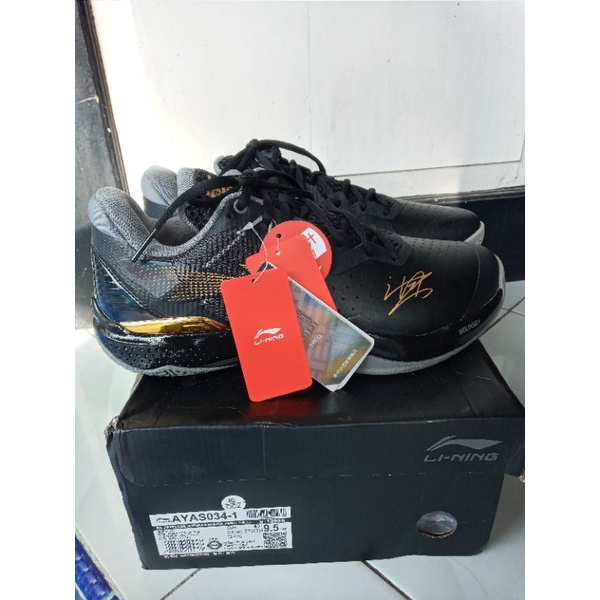Jual sepatu badminton lining thunder CL AYAS034 black | Shopee Indonesia