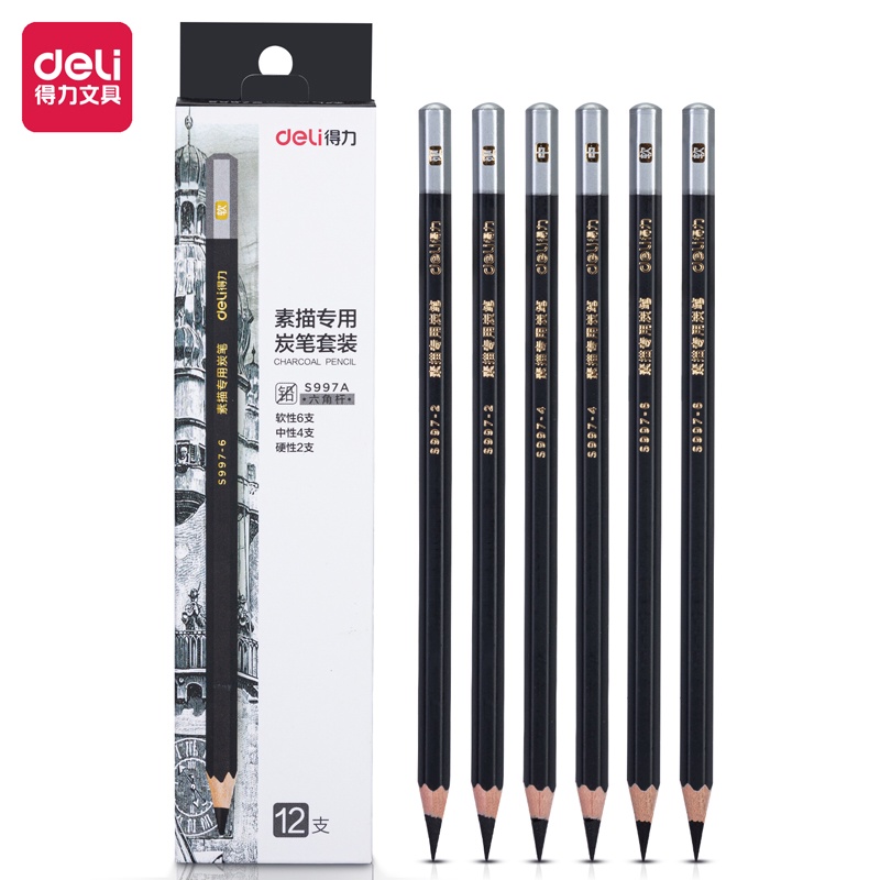 Jual Deli Pencil Sketch / Set Pensil Menggambar Isi 12pcs Ukuran Tipis ...