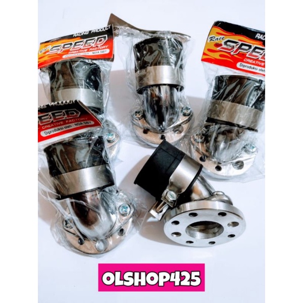 Jual Manipul Intek Manifold Intake Miring Karburator Pe 24 26 28 Universal Motor Bebek matik ...