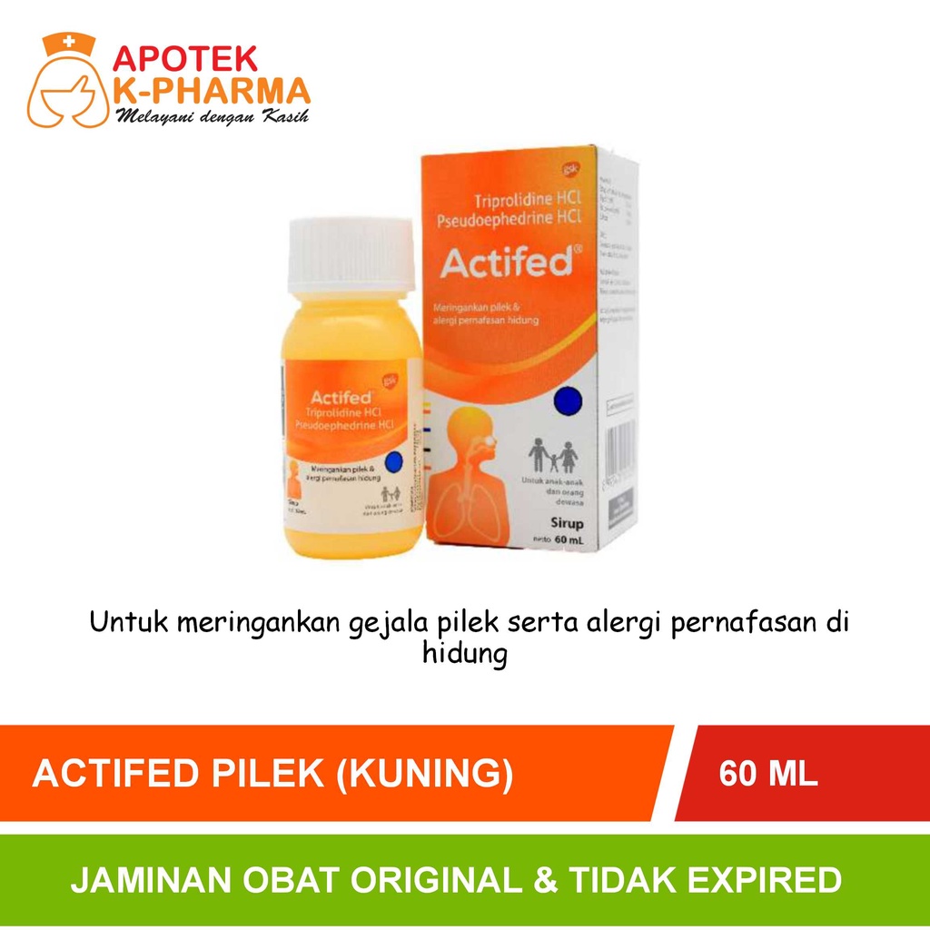 Jual Actifed Pilek Kuning Isi 60ml Obat Original | Shopee Indonesia
