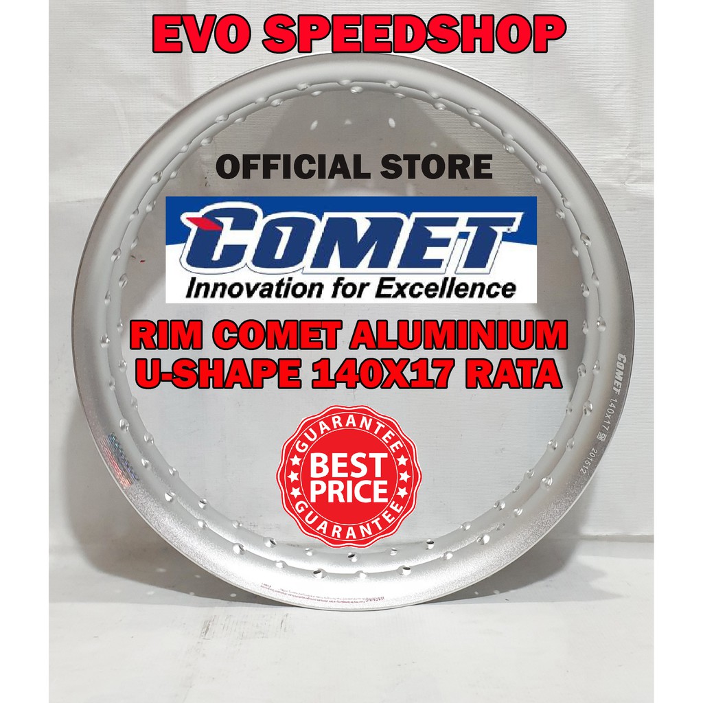 Jual VELG COMET U-SHAPE 140X17 LEBAR RATA DEPAN BELAKANG WARNA SILVER ...