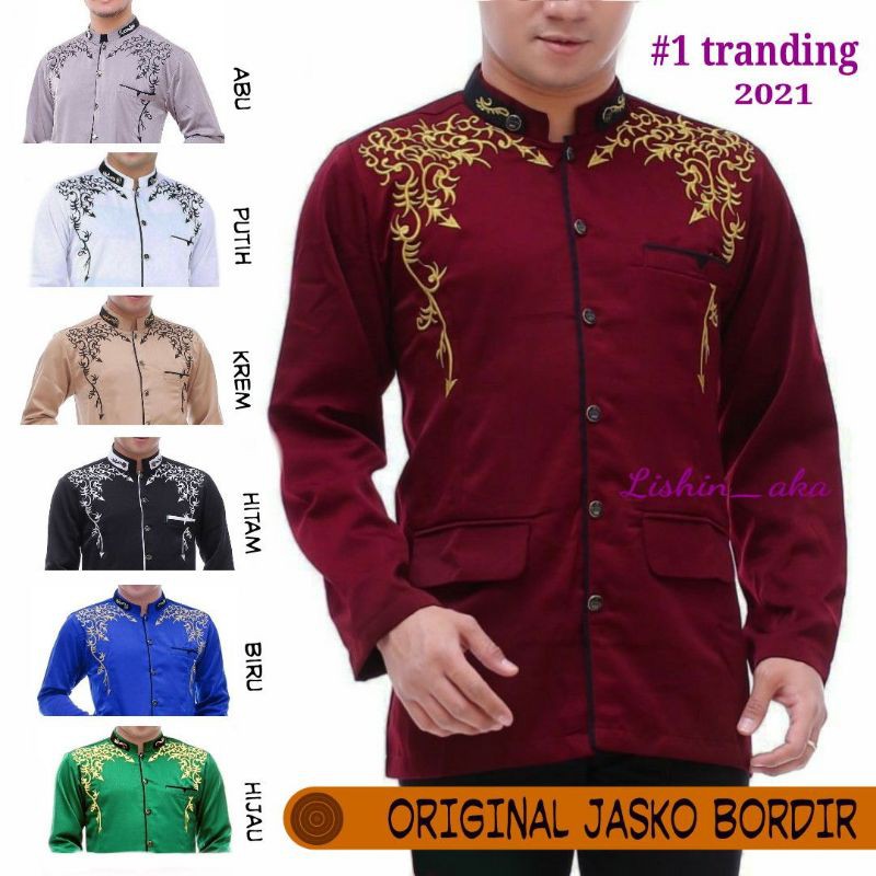 Jual Jas muslim terbaru jasko jas koko bordir terlaris | Shopee Indonesia