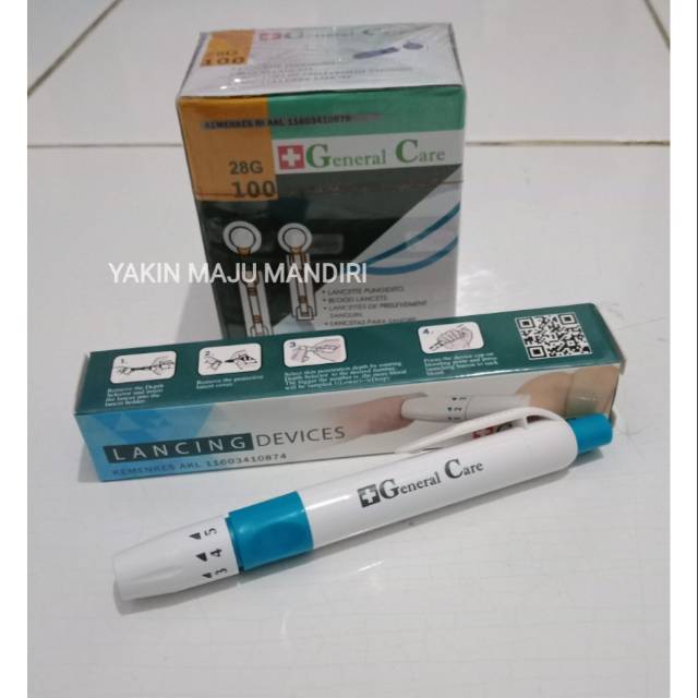 Paket Lancing Device / Pen Lancet + Jarum Lancet General Care 28G ...