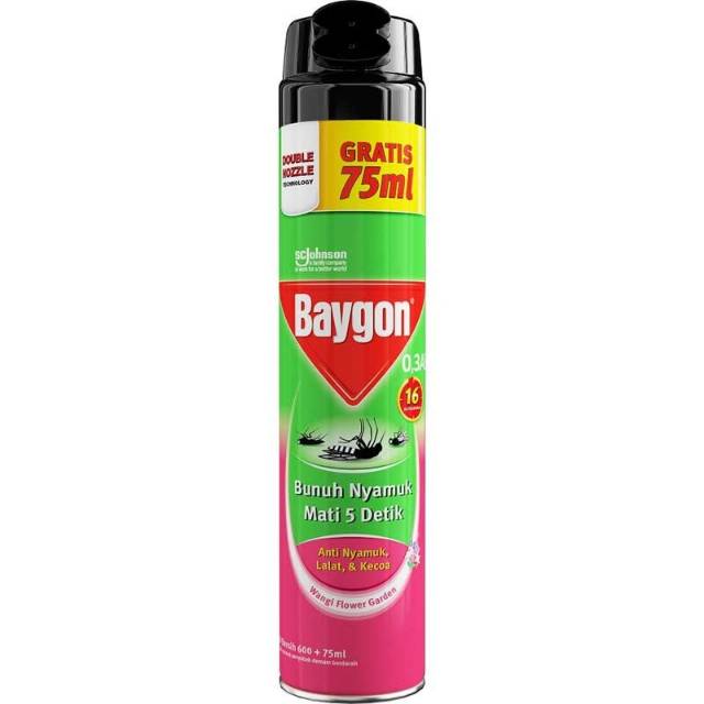 Jual BAYGON SEMPROT NYAMUK 600+75ML(WANGI FLOWER GARDEN) Indonesia ...