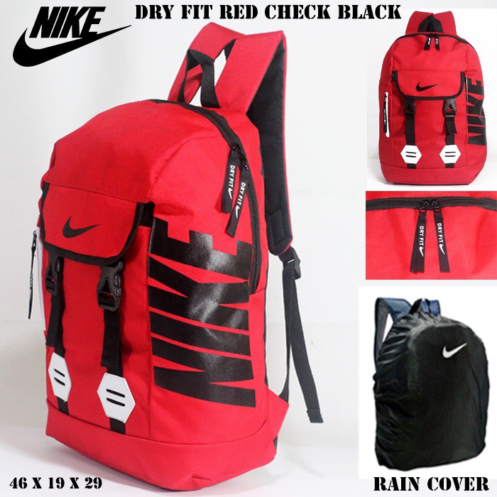 Jual TAS RANSEL NIKE DRY FIT MERAH LIS HITAM | Shopee Indonesia