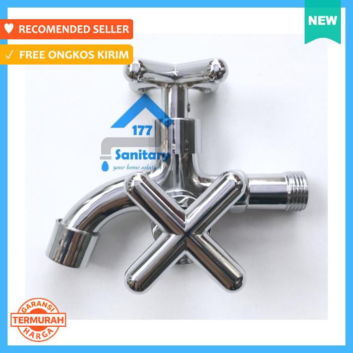 Jual Kran Cabang Baling Minimalis Murah St Keran Air Double Engkol Kran Dua Shower Mumer ...