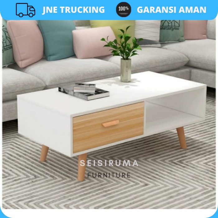 Jual B2 Meja Ruang Tamu Meja Minimalis Modern 1 laci | Shopee Indonesia