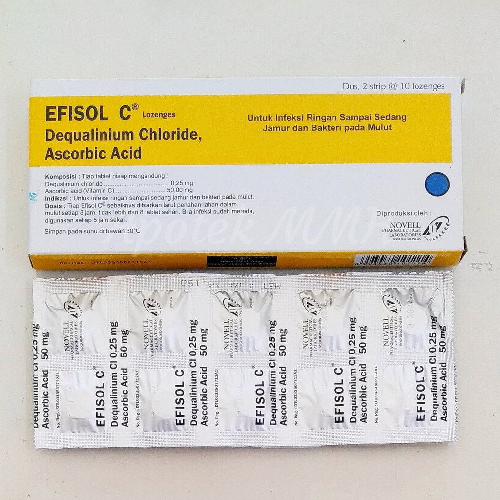 Jual Efisol C lozenges strip isi 10 tablet | Shopee Indonesia