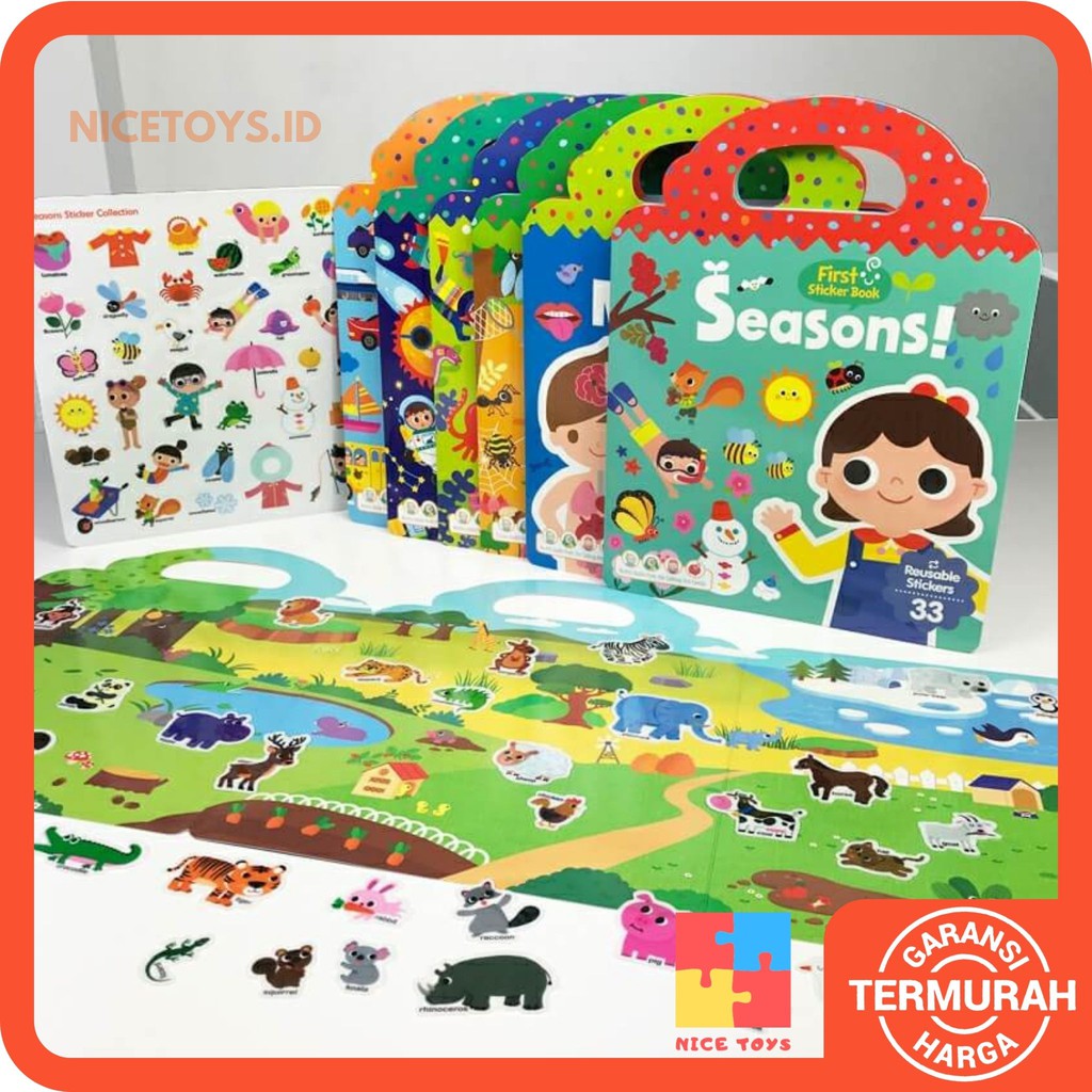 Jual First Stiker Book Reusable Sticker Book Activity Mainan Sticker ...