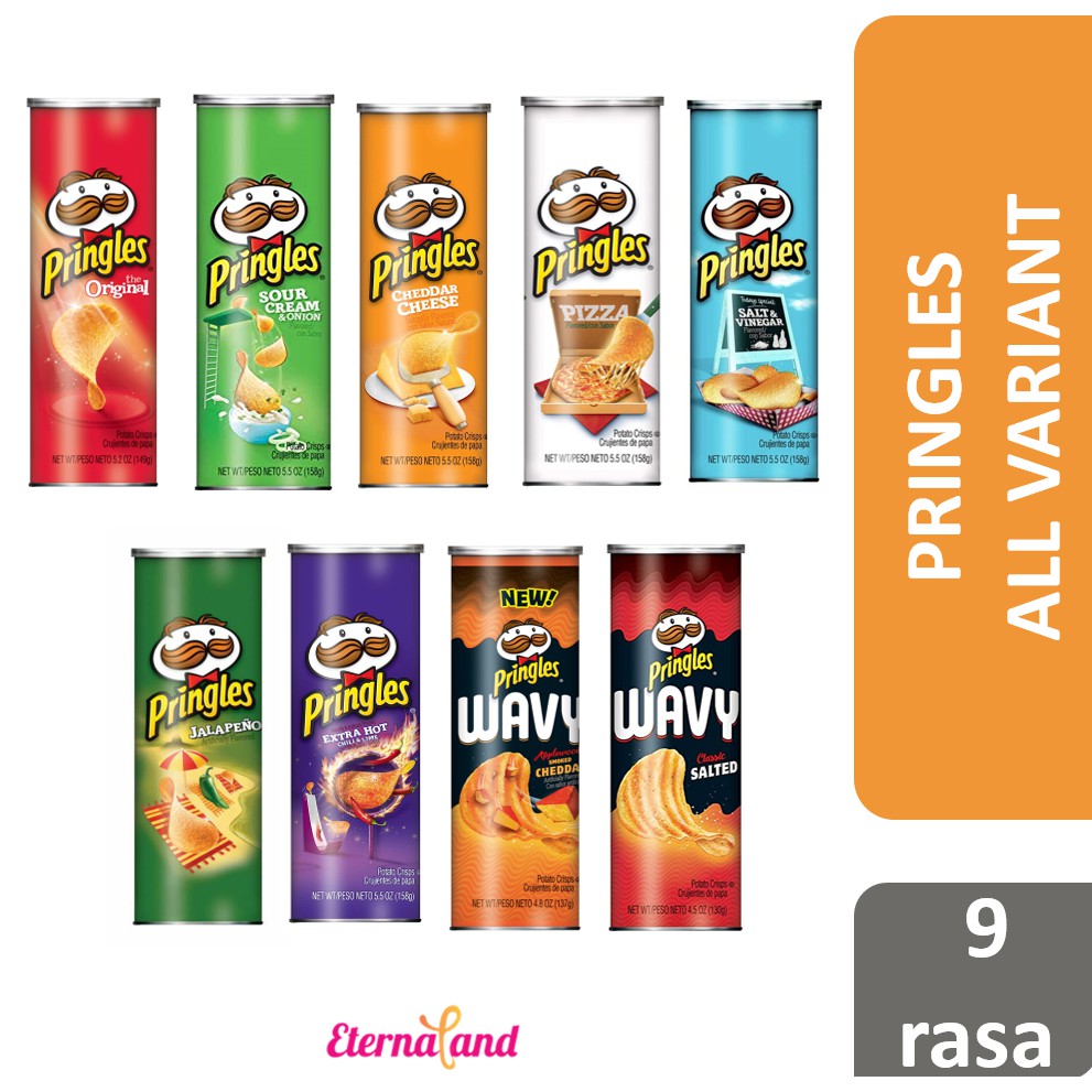 Jual Pringles Potato Chips Snacks Impor USA - Snack Kentang Aneka Rasa ...