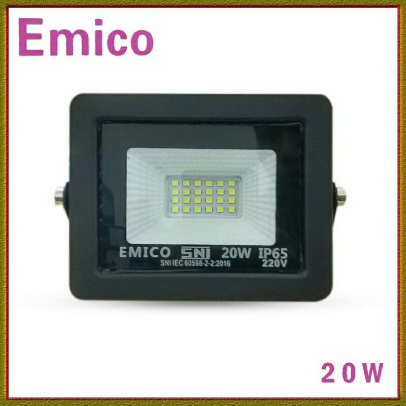 Jual Lampu Sorot Emico/Lampu Tembak/Flood Light LED 20 Watt IP65 EMICO ...