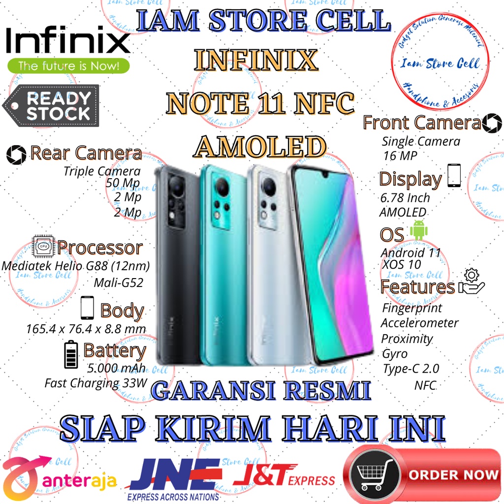 Jual Infinix Note 11 NFC 6 128Gb AMOLED NEW Garansi Resmi | Shopee ...
