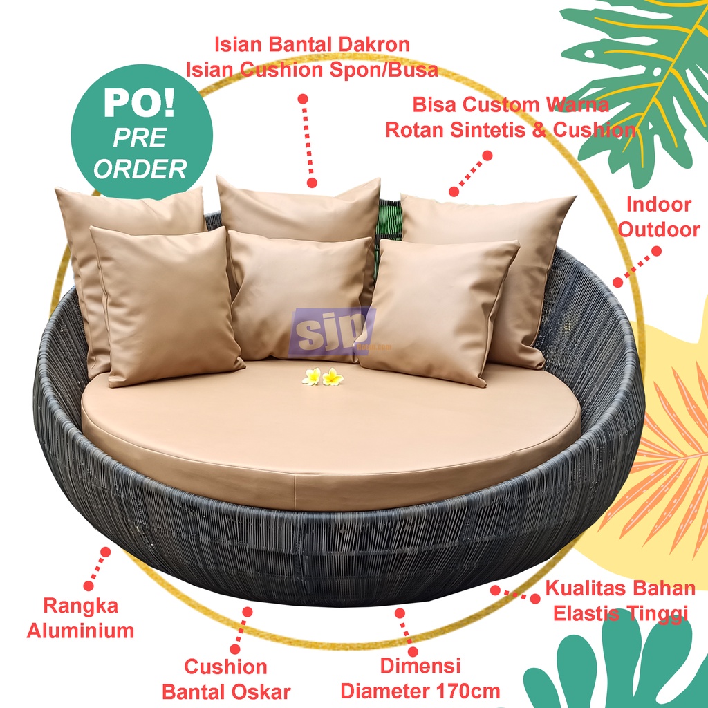 Jual Sofa Orbit Sofa Malas & Santai Rotan Sintetis Core Kecil Rangka Aluminium Dimeter 170cm ...
