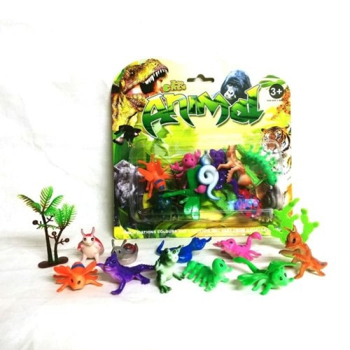 Jual Mainan figure animal insect serangga ulat kaki seribu karet melata ...