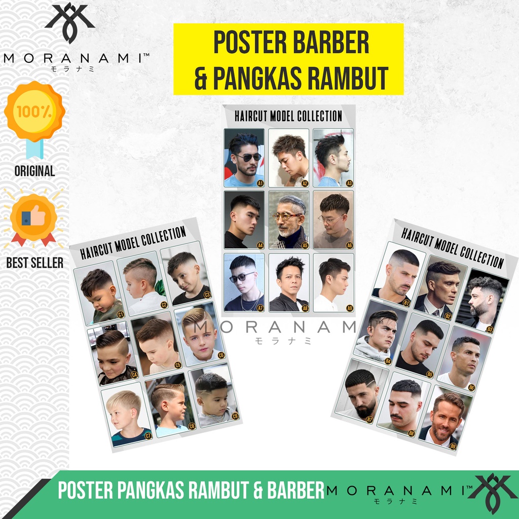 Jual Poster Pangkas Rambut Poster Barber Barbershop Model Rambut ...