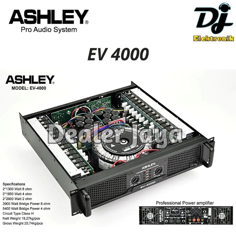 Jual Power Amplifier Ashley EV 4000 / EV4000 - 2 channel | Shopee Indonesia