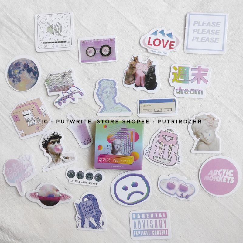 Aesthetic Vaporwave Sticker 45pcs | Shopee Indonesia