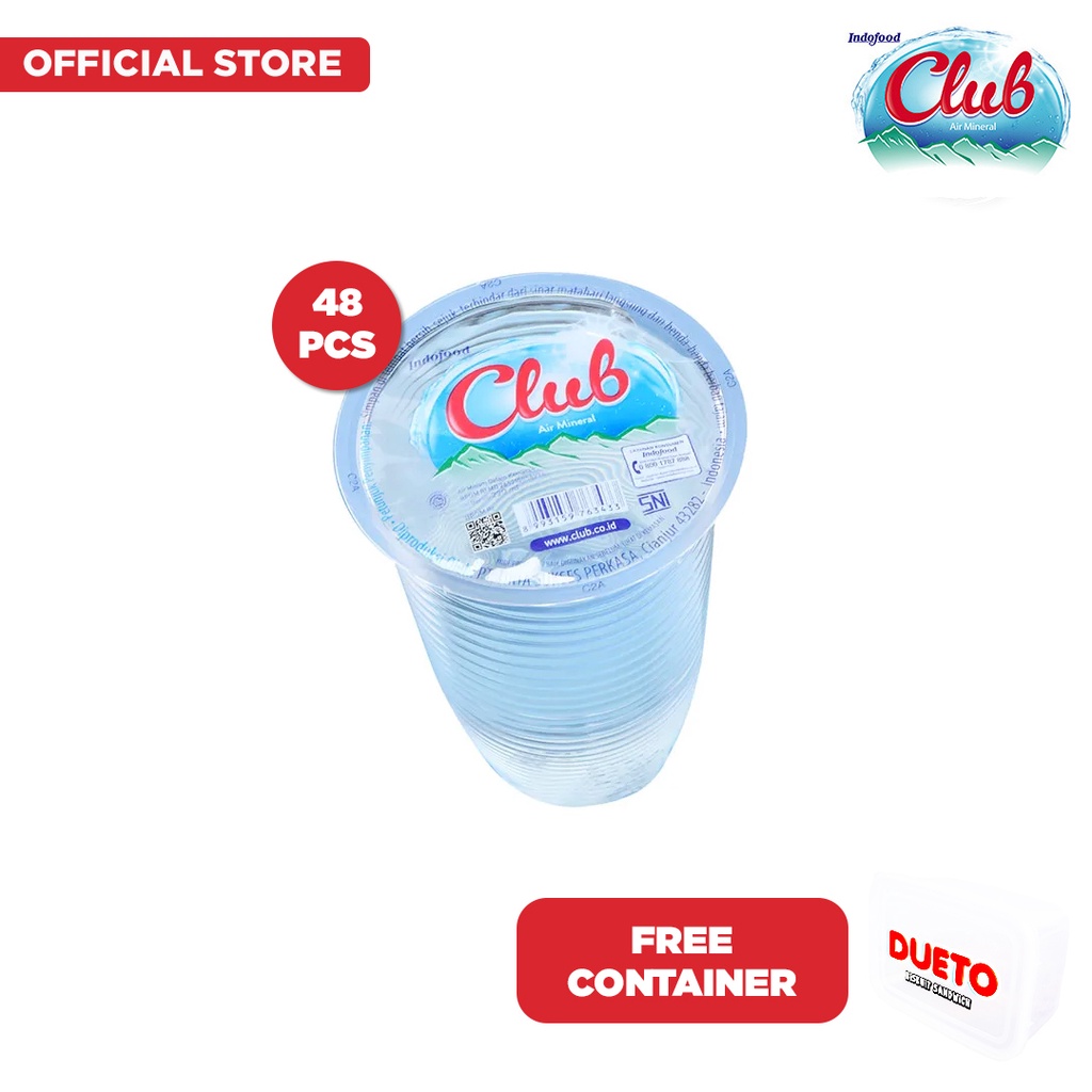 Jual Club Air Mineral 220ml x 48 Pcs + container putih Indonesia|Shopee ...