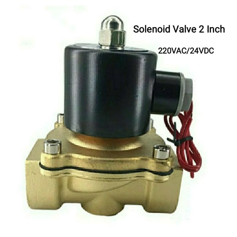 Jual Solenoid Valve 2 Inch 220VAC / 24VDC Normally Open Valve pneumatic Kuningan | Shopee Indonesia
