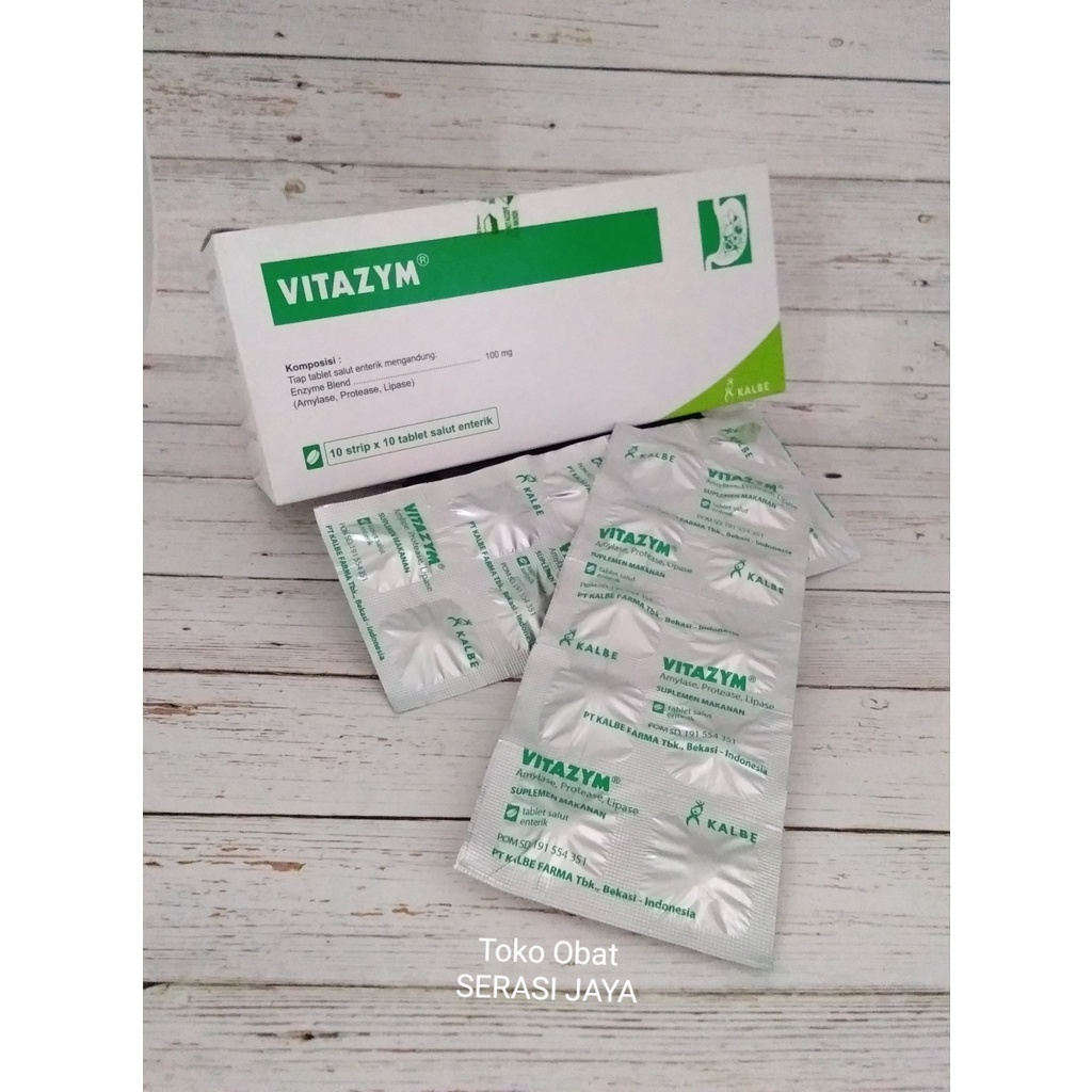 Jual Vitazym PLUS Strip 10 tablet Perut Kembung Kesehatan Lambung ...