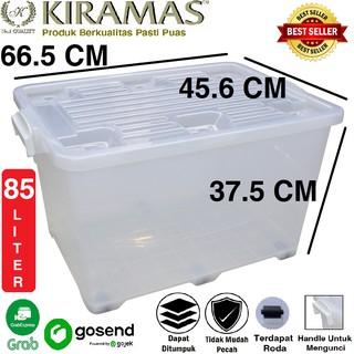 Jual KIRAMAS Container Box Transparant / Bening / Clear ada roda 85 ...