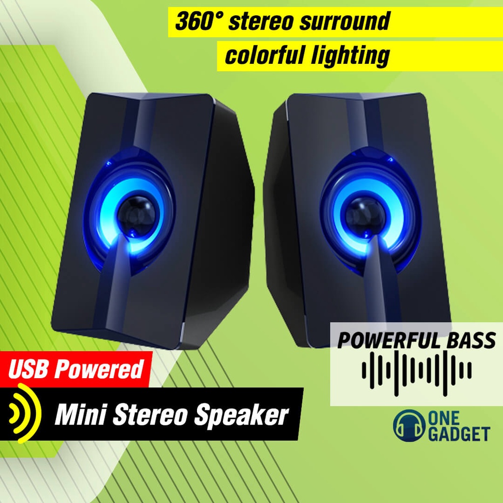 Jual USB Speaker Stereo Mini RGB Gaming Portable TV Laptop PC Komputer ...