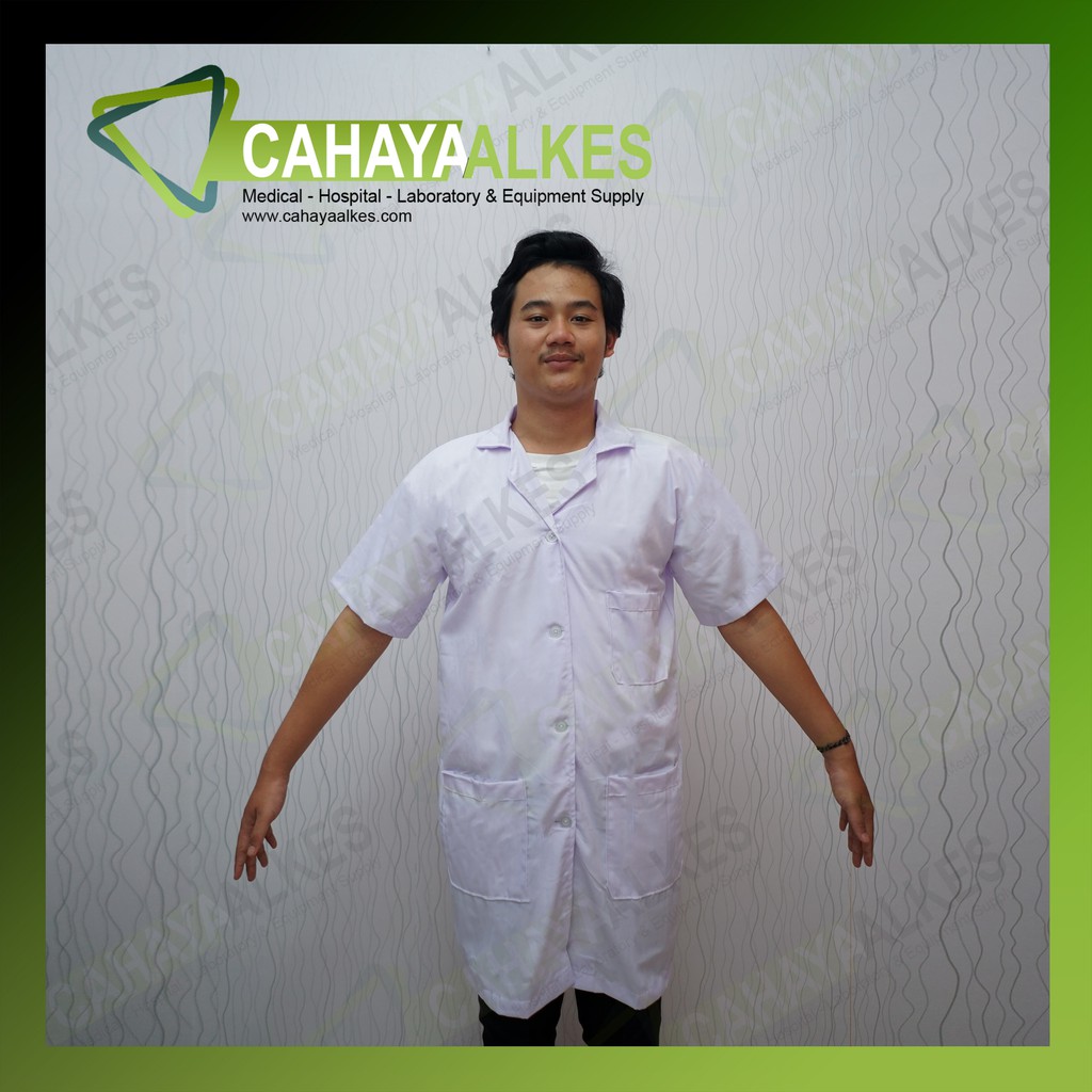 Jual Jas Laboratorium Lengan Pendek | Baju Seragam Lab Ukuran ( S M L ...