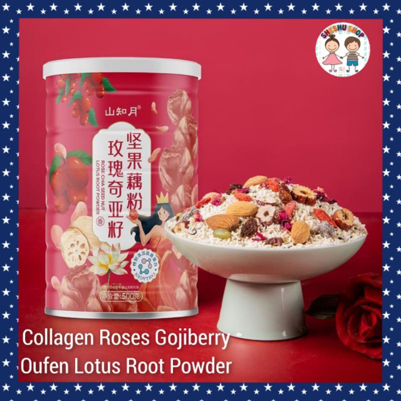 Jual OUFEN LOTUS ROOT POWDER OU FEN ROSE COLLAGEN CHIA SEED BUBUK AKAR ...
