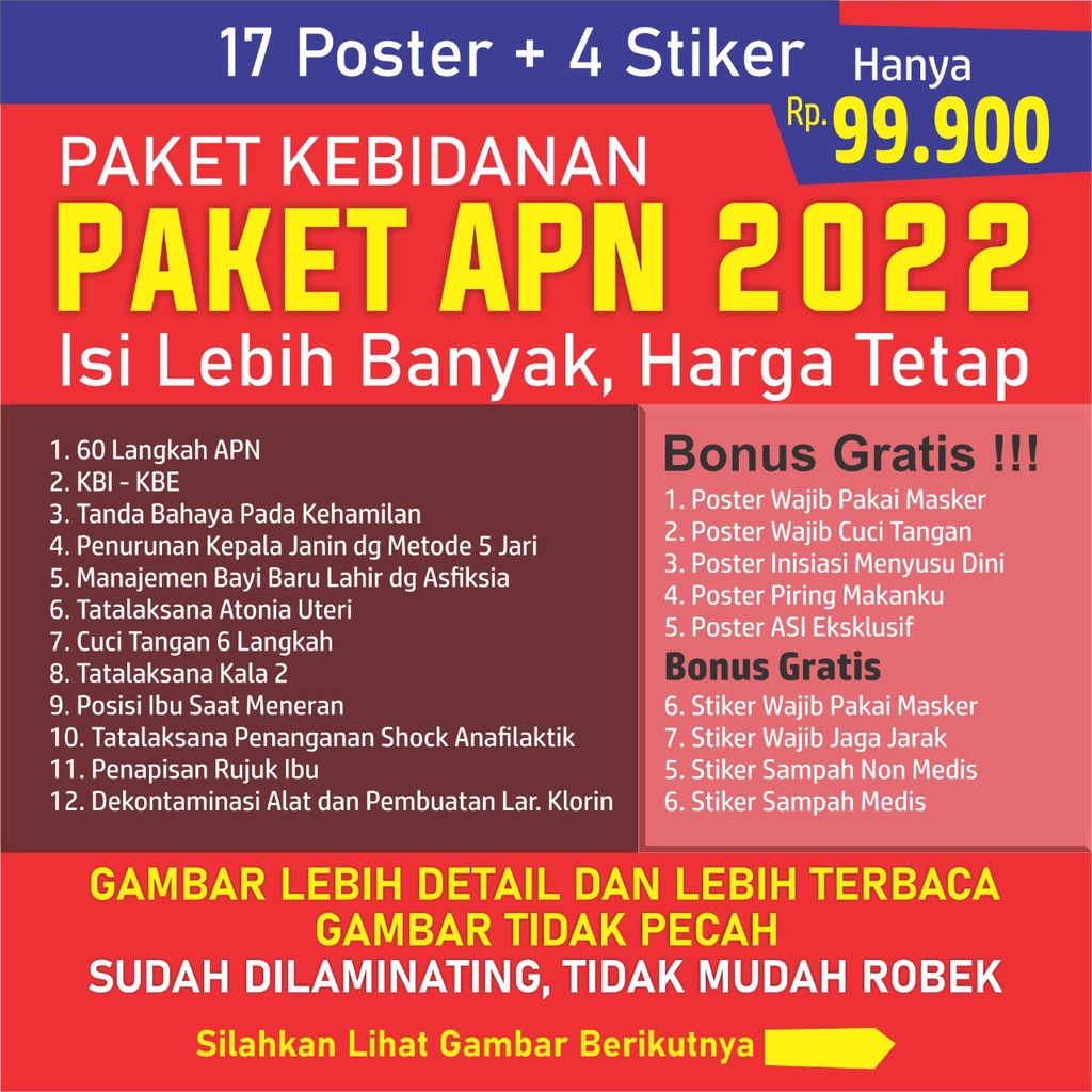 Jual Poster Kebidanan 60 LANGKAH APN - 1 Set TERBARU | Shopee Indonesia