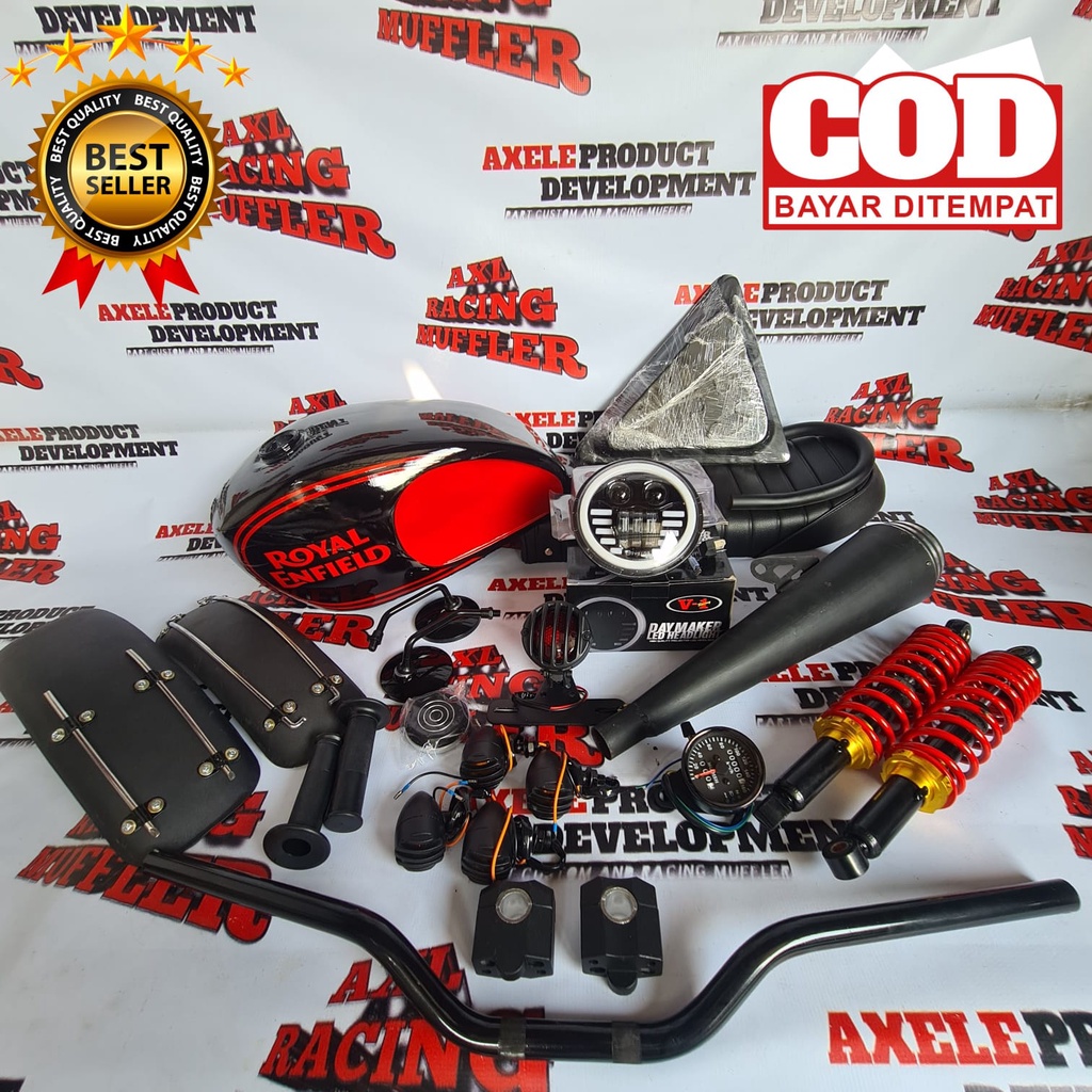 Jual PAKET BODY JAPSTYLE ROYAL ENFIELD FULL SET TANGKI MOTOR CUSTOM ...