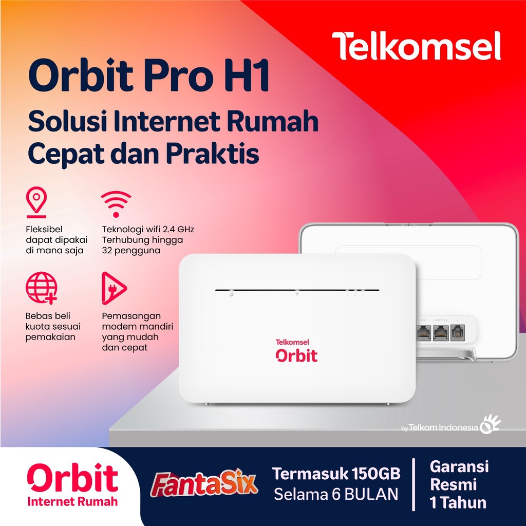 Jual Telkomsel Orbit Pro H1 Modem WiFi 4G High Speed Bonus Data ...