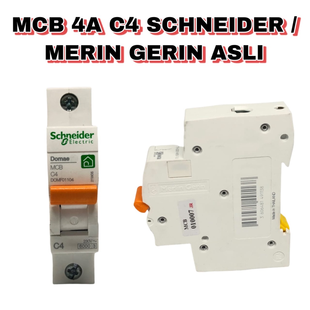 Jual MCB 4A C 4 SCHNEIDER /MERLIN GERIN ASLI | Shopee Indonesia