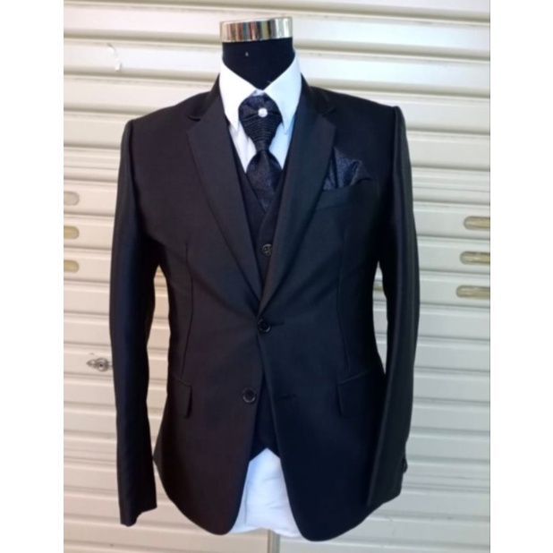 Jual Jas pengantin hitam/jas wedding pria hitam polos/jas formal pria ...