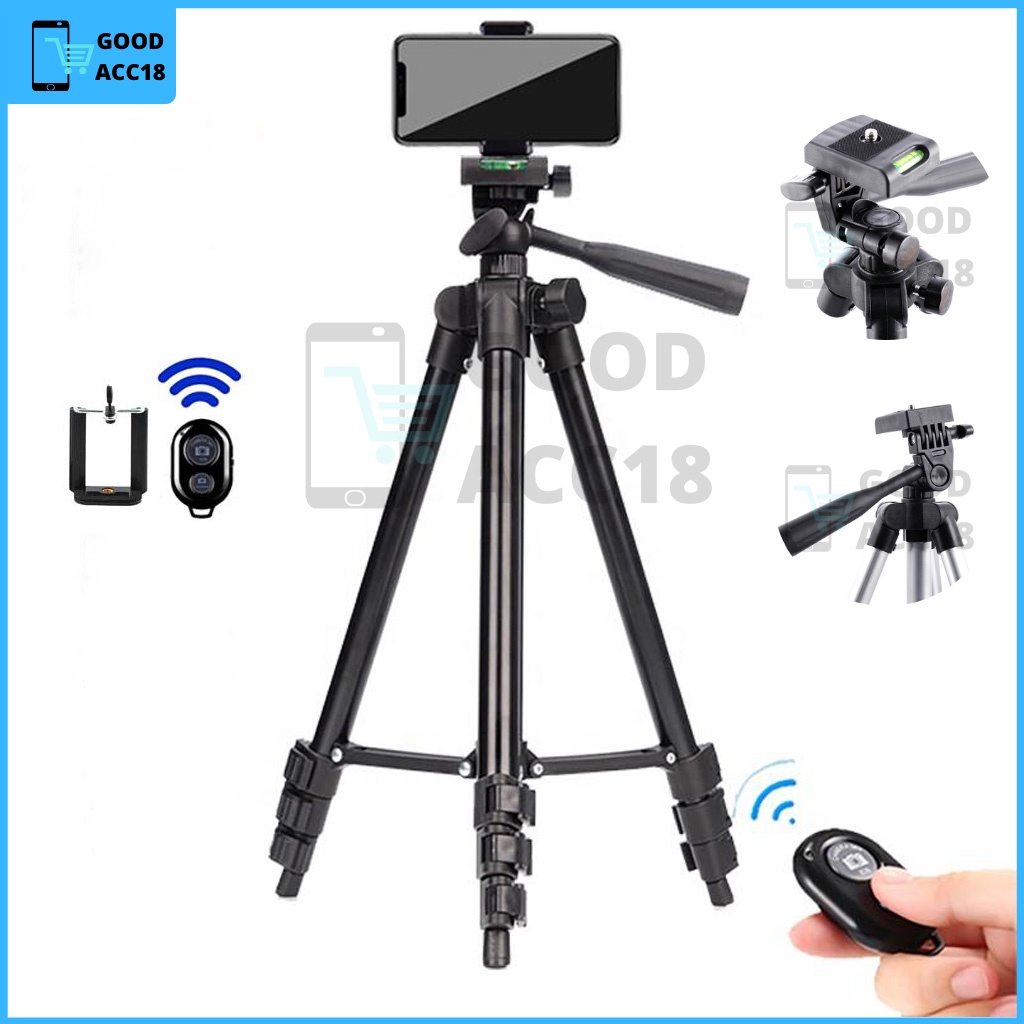 Jual TRIPOD HP DAN KAMERA UNIVERSAL + FREE HOLDER U WEIFENG 3120A + Remote Bluetooth | Shopee ...