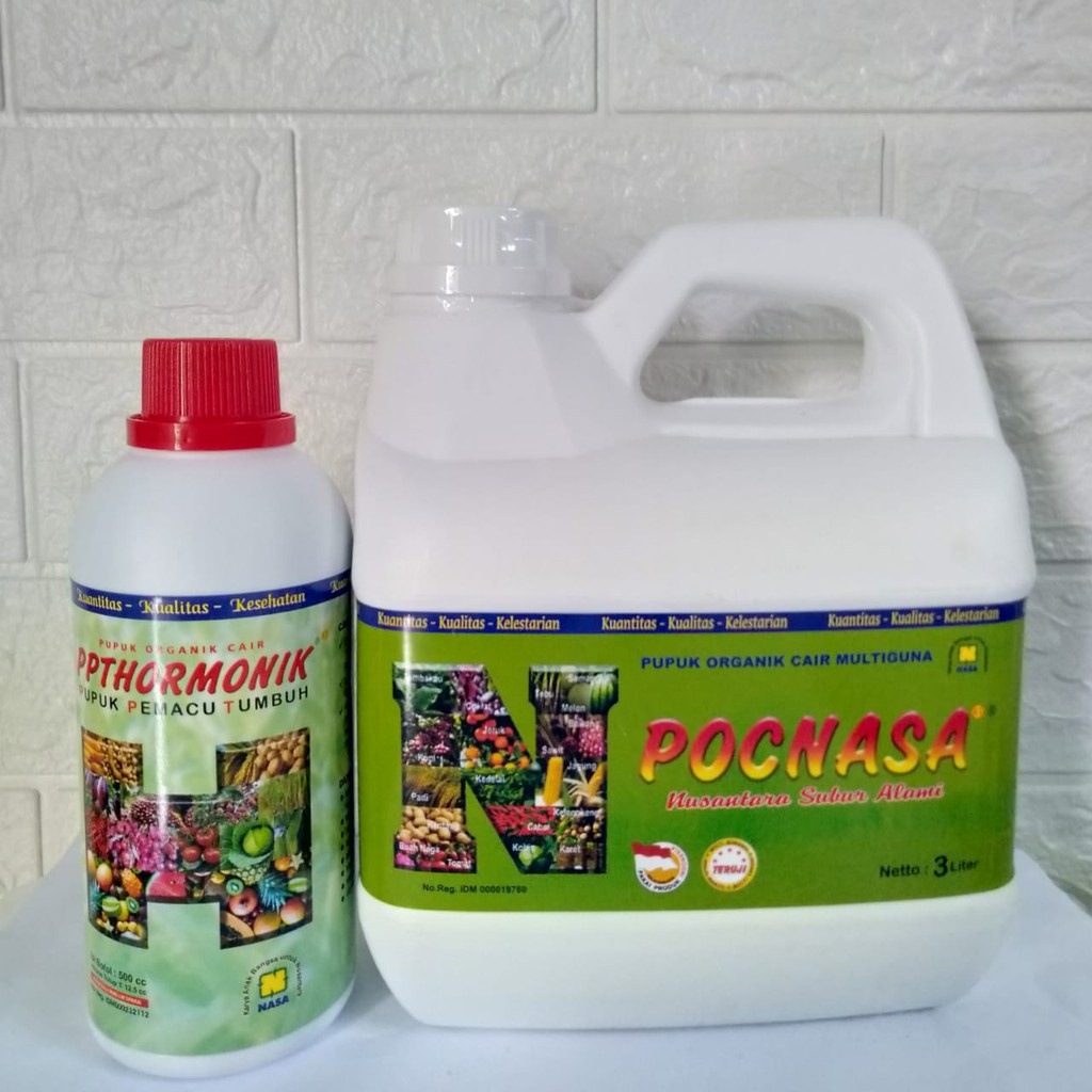 Jual COD Paket JUMBO Pupuk Organik Poc Nasa 3 Liter Dan Hormonik 500 cc ...