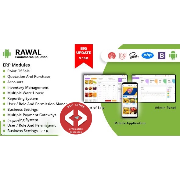 Jual Rawal Android & Laravel Ecommerce Solution dengan POS untuk Merek ...