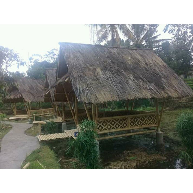 Jual saung bambu gazebo murah atap injuk ukuran 2x3 harga satuan bisa d ...