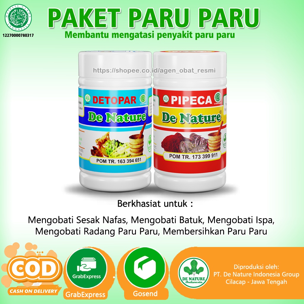 Jual Obat Penyakit Paru Paru TBC Asma Batuk Herbal Detopar Pipeca De ...
