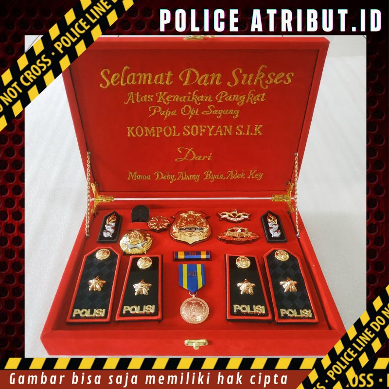 Jual Pangkat KOMPOL Polisi PDH PDU Box set Custom Terbaru Perlengkapan ...