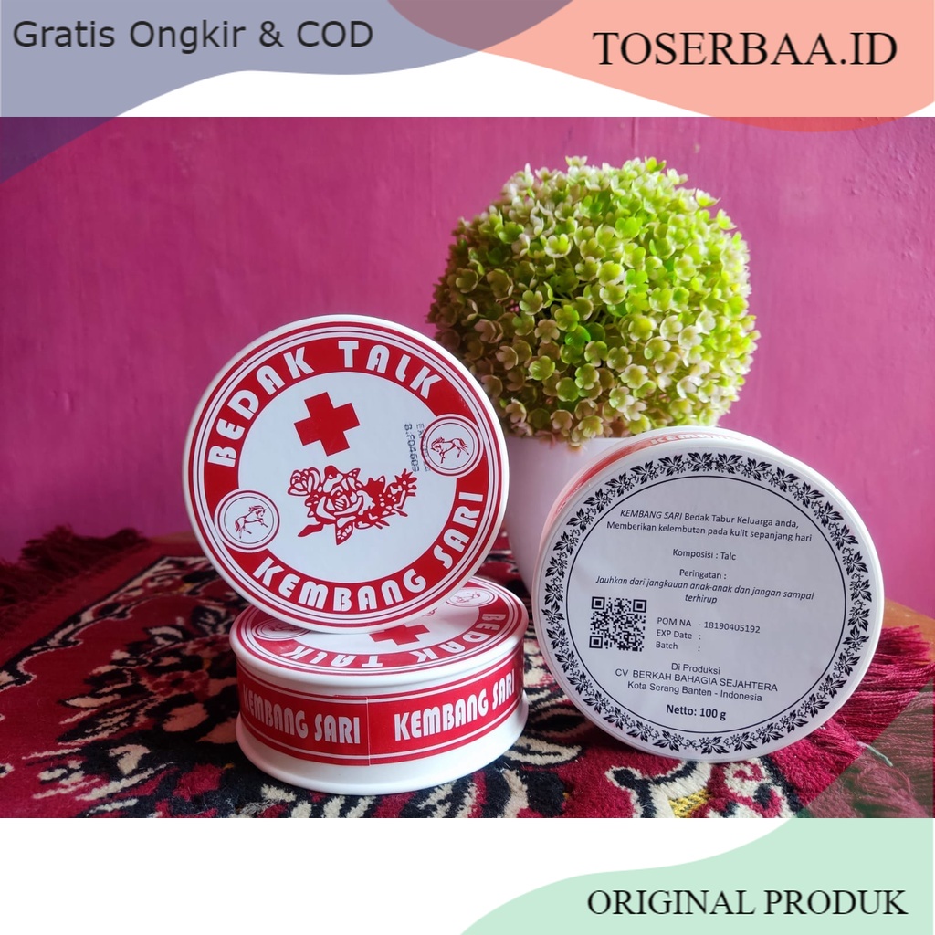 Jual BEDAK TALK PALANG MERAH KEMBANG SARI TALK POWDER BEDAK BAYI ...