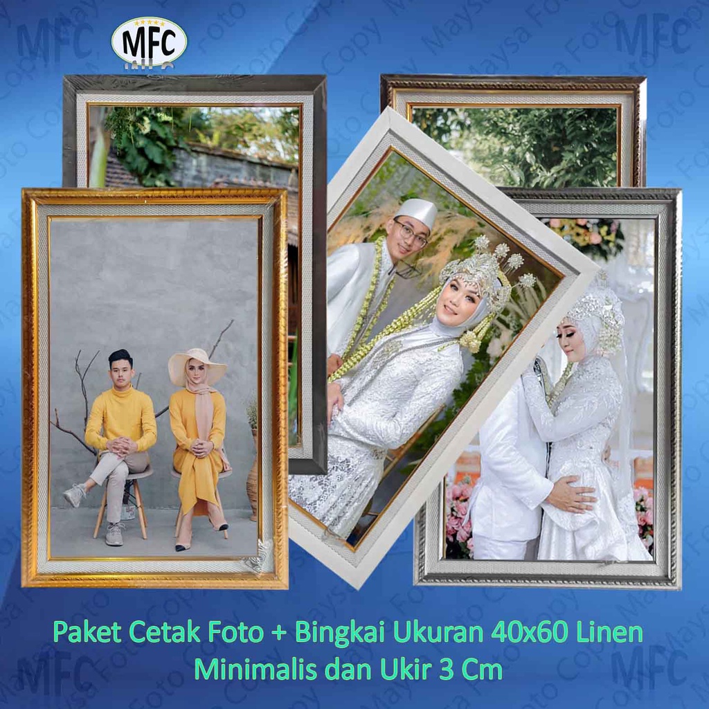 Jual Paket Cetak Foto A2 40x60 cm + Bingkai 40x60 Linen minimalis dan ...