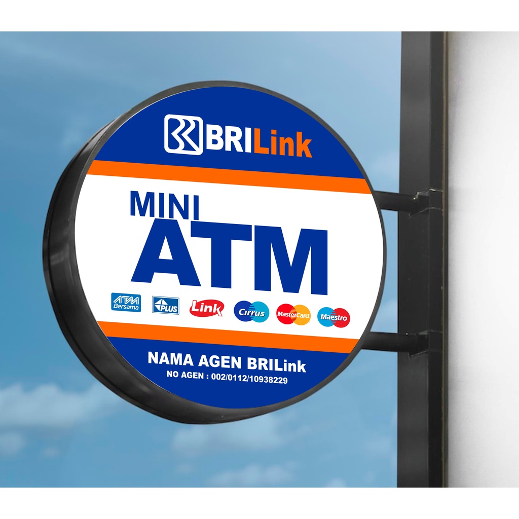 Jual Neon Box Agen BRILink Bulat 60x60cm | Shopee Indonesia