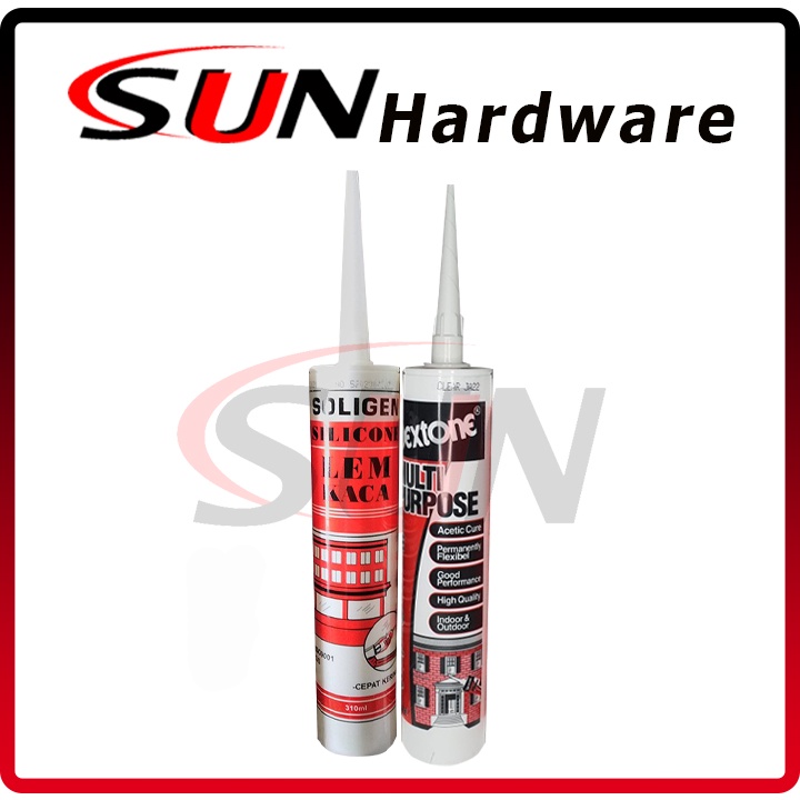 Jual Lem Kaca Sealent Silicone 300 Ml Clear Bening Putih Hitam Coklat ...