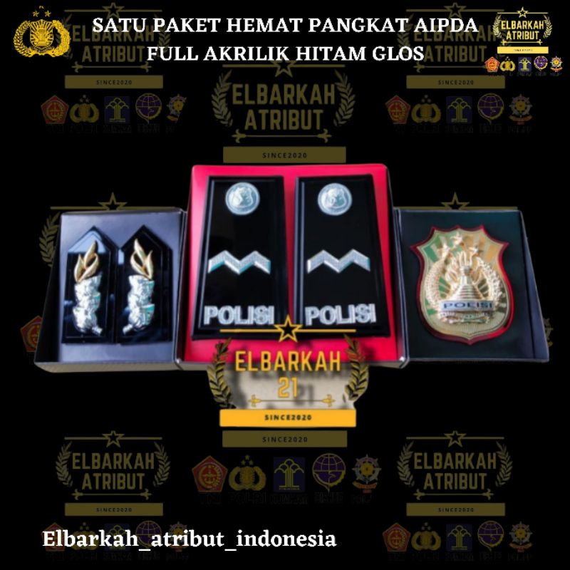 Jual Satu Paket Hemat PANGKAT AIPDA + monogram full akrilik Glos dan ...
