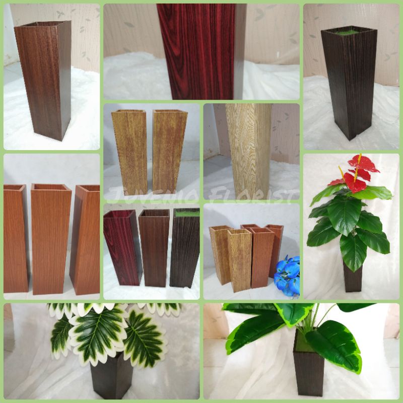 Jual Pot Vas Kayu Tinggi 40 cm Include Busa dan Lumut untuk Hiasan ...