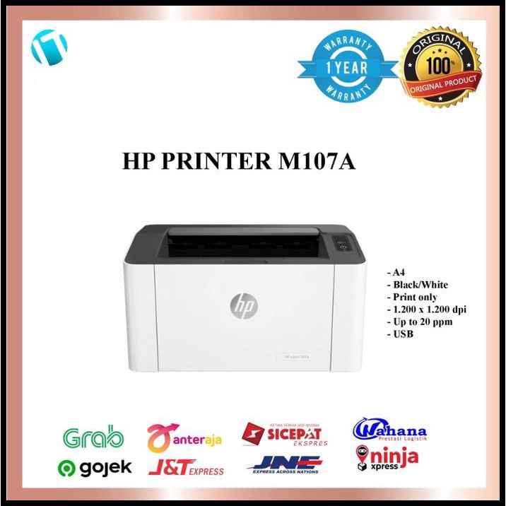 Jual Hp Printer M107A Laserjet Monochrome | Laser 107A 4Zb77A | Shopee ...