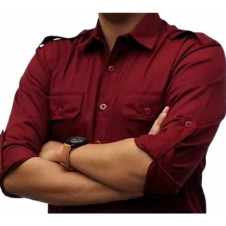 Jual Kemeja Seragam Kerja PDH PDL Maroon | Shopee Indonesia